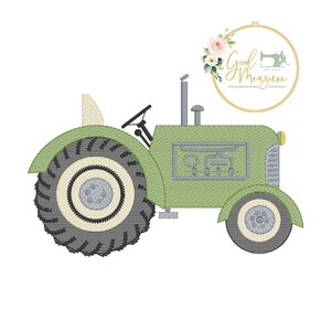 Vintage Farm Tractor Sketch Embroidery Design - Etsy