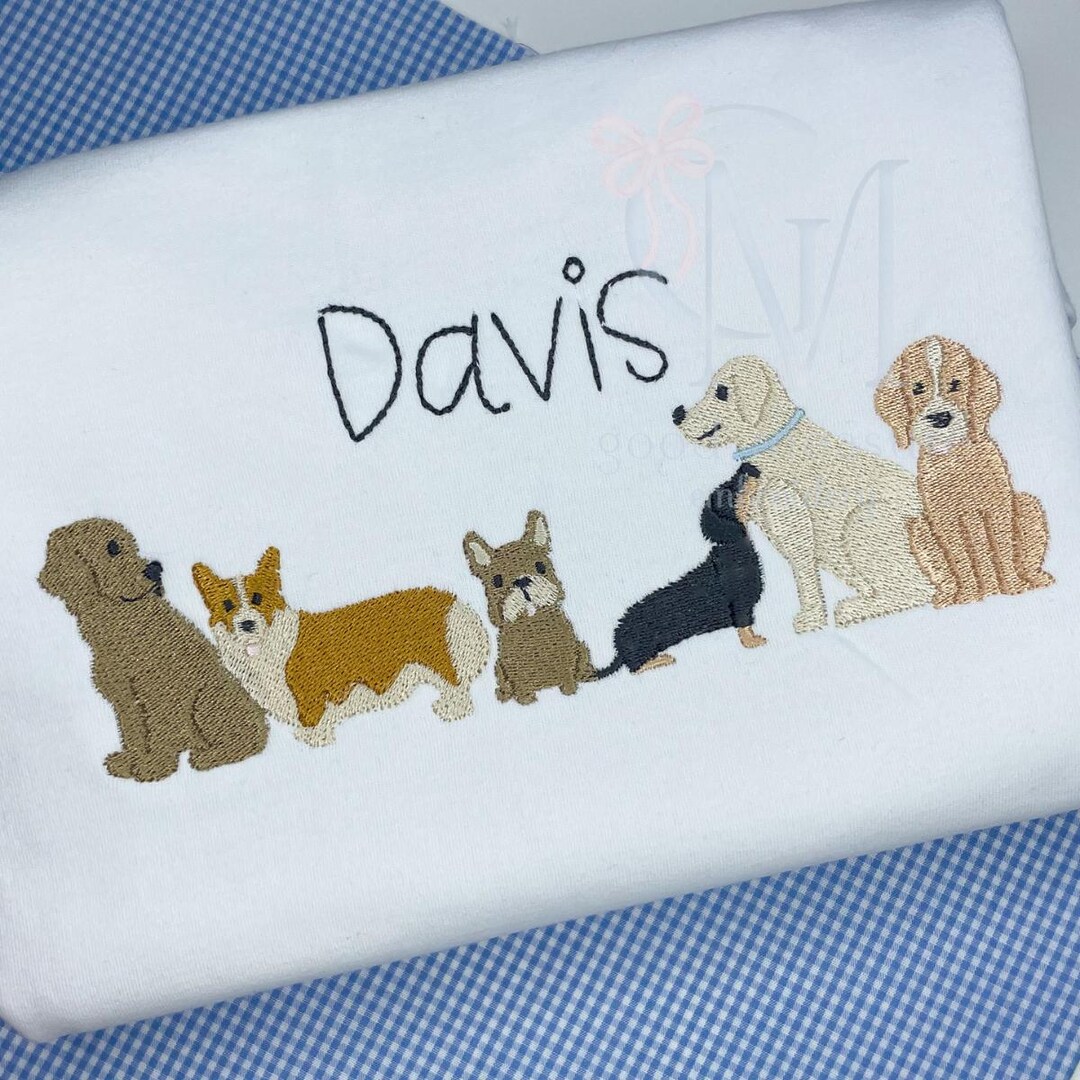 Puppy Line up Machine Embroidery Design - Etsy