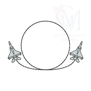 Jet Plane Monogram Frame Machine Embroidery Design - Etsy
