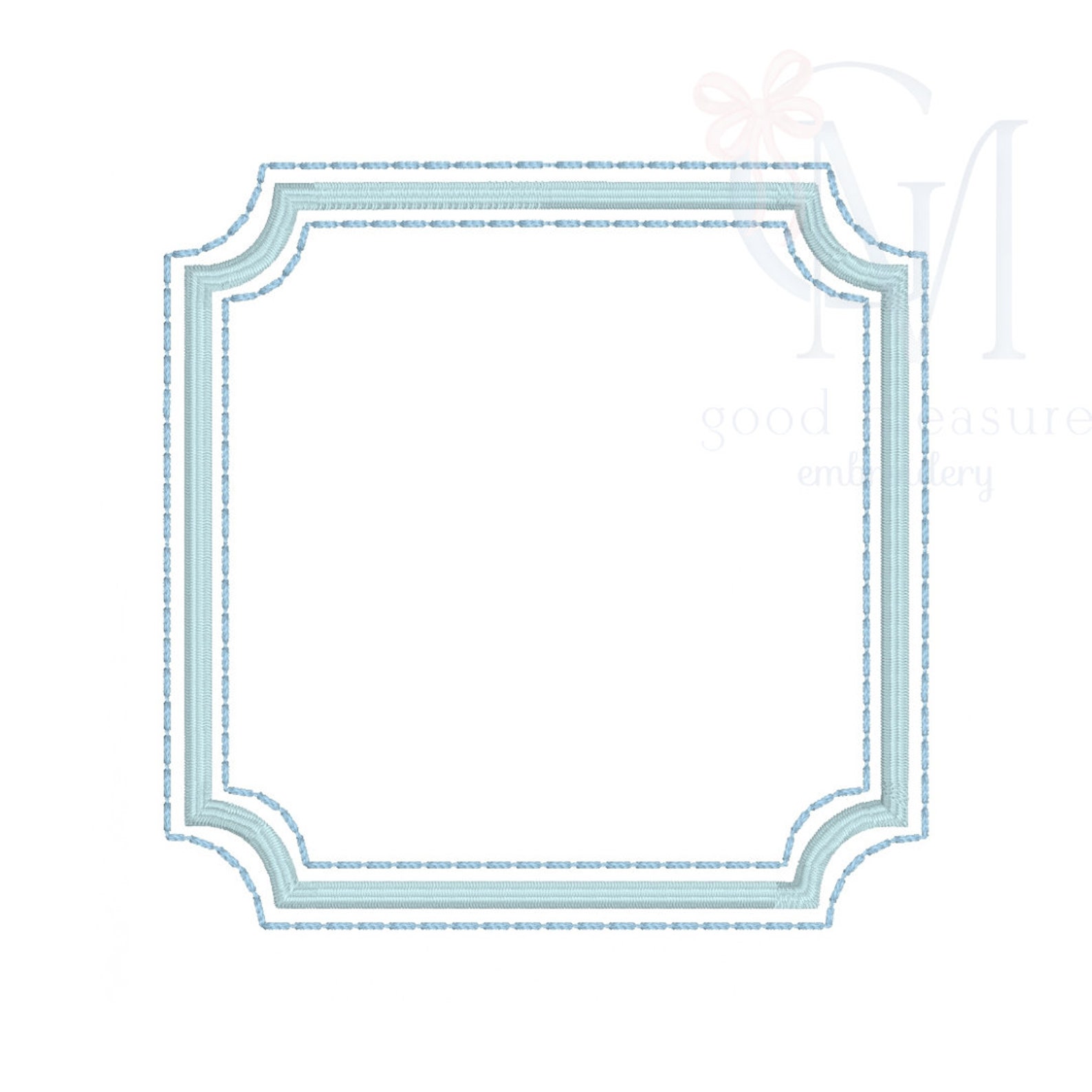 Elegant Square Frame Crest Machine Embroidery Design - Etsy