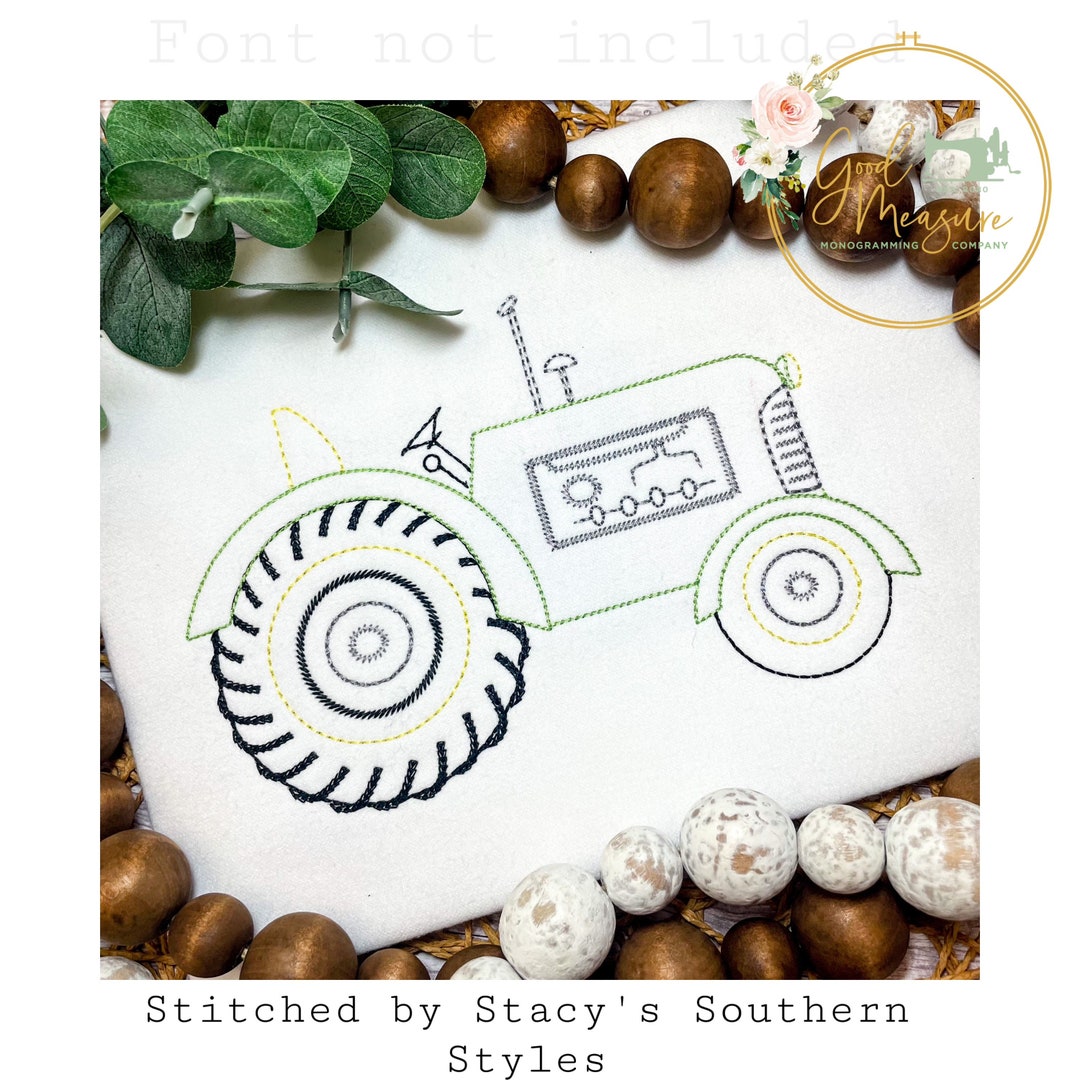 Vintage Farm Tractor Vintage Stitch Machine Embroidery Design - Etsy