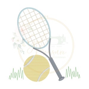 Tennis Ball and Racket Stitch Machine Embroidery Design - Etsy