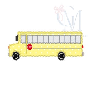 School Bus Zig Zag Back to School Stitch Machine Embroidery Design - Etsy