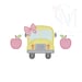 Back to School Bus With Bow Machine Embroidery Design - Etsy