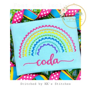 Rainbow Motif Scallop Stitch Machine Embroidery Design - Etsy