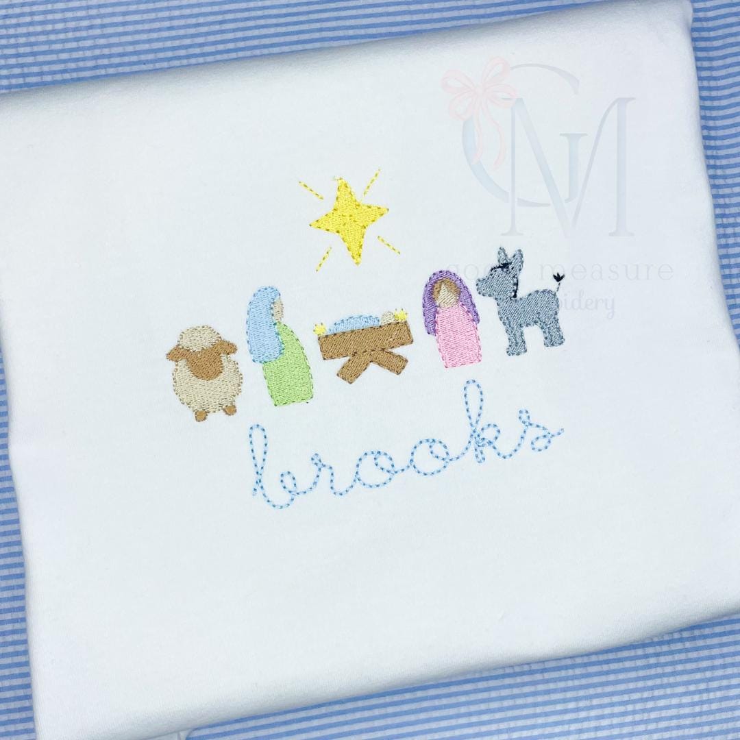 Nativity Scene Machine Embroidery Design - Etsy