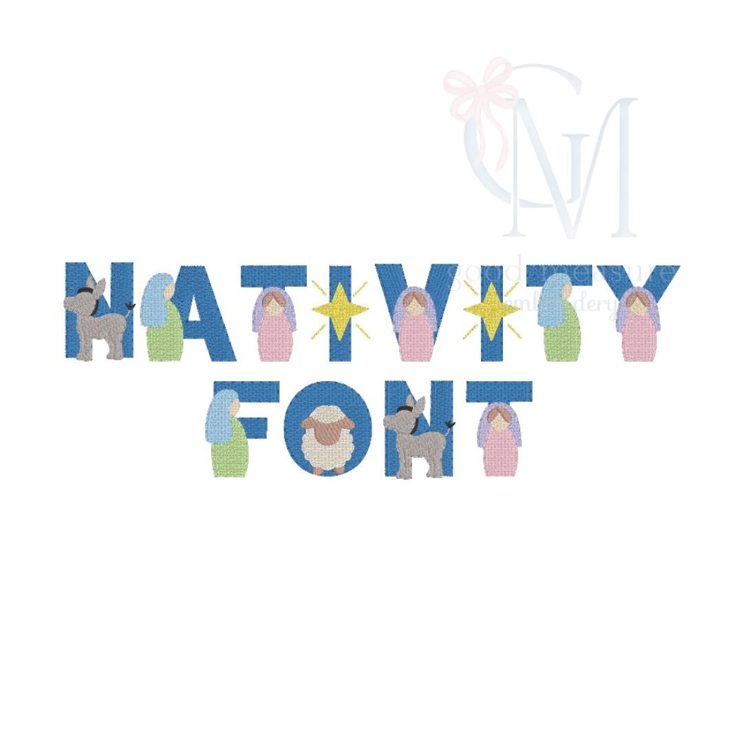 Nativity Font Machine Embroidery Design - Etsy