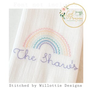Rainbow Motif Scallop Stitch Machine Embroidery Design - Etsy