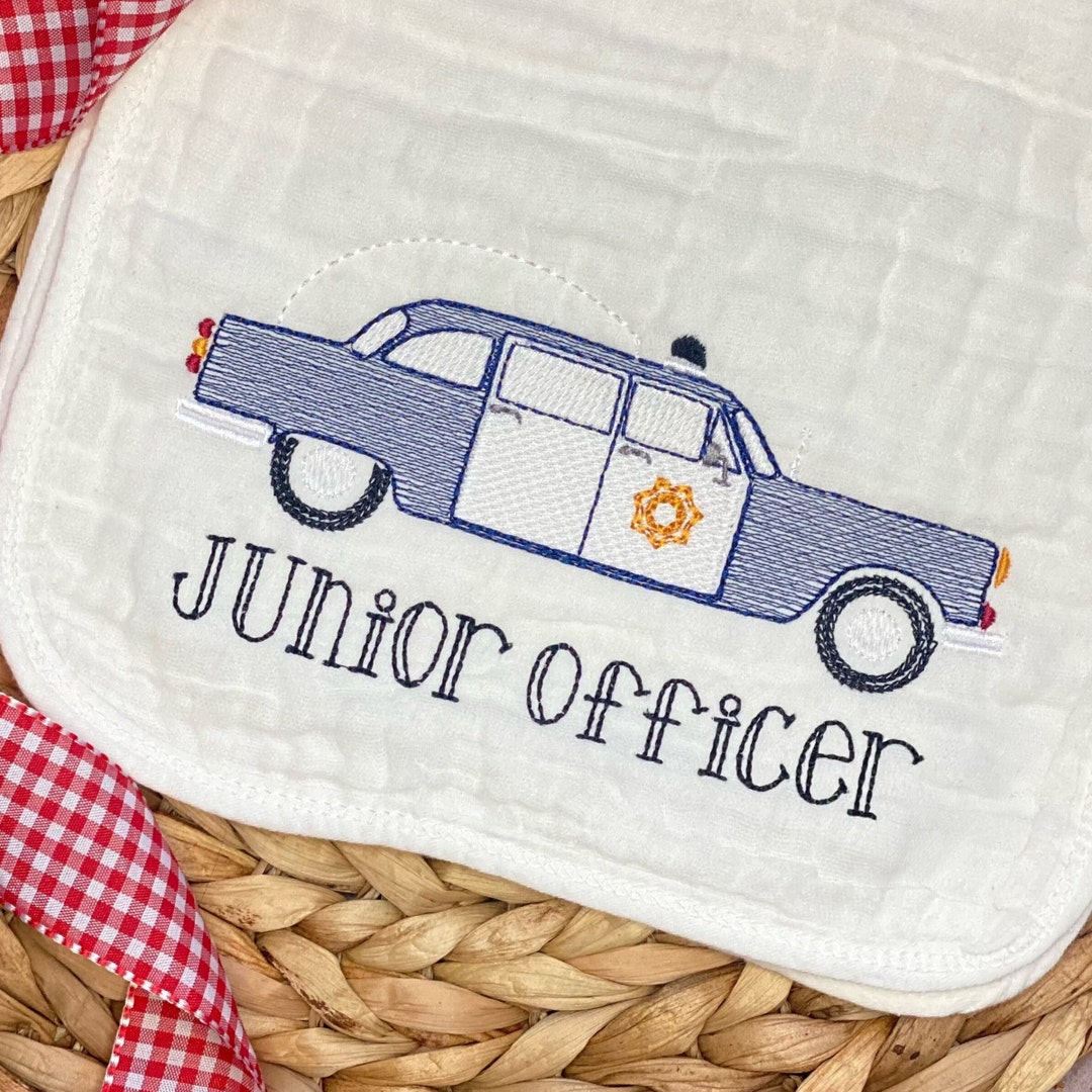 Vintage Police Car Sketch Embroidery Design - Etsy