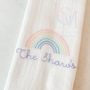 Rainbow Motif Scallop Stitch Machine Embroidery Design - Etsy