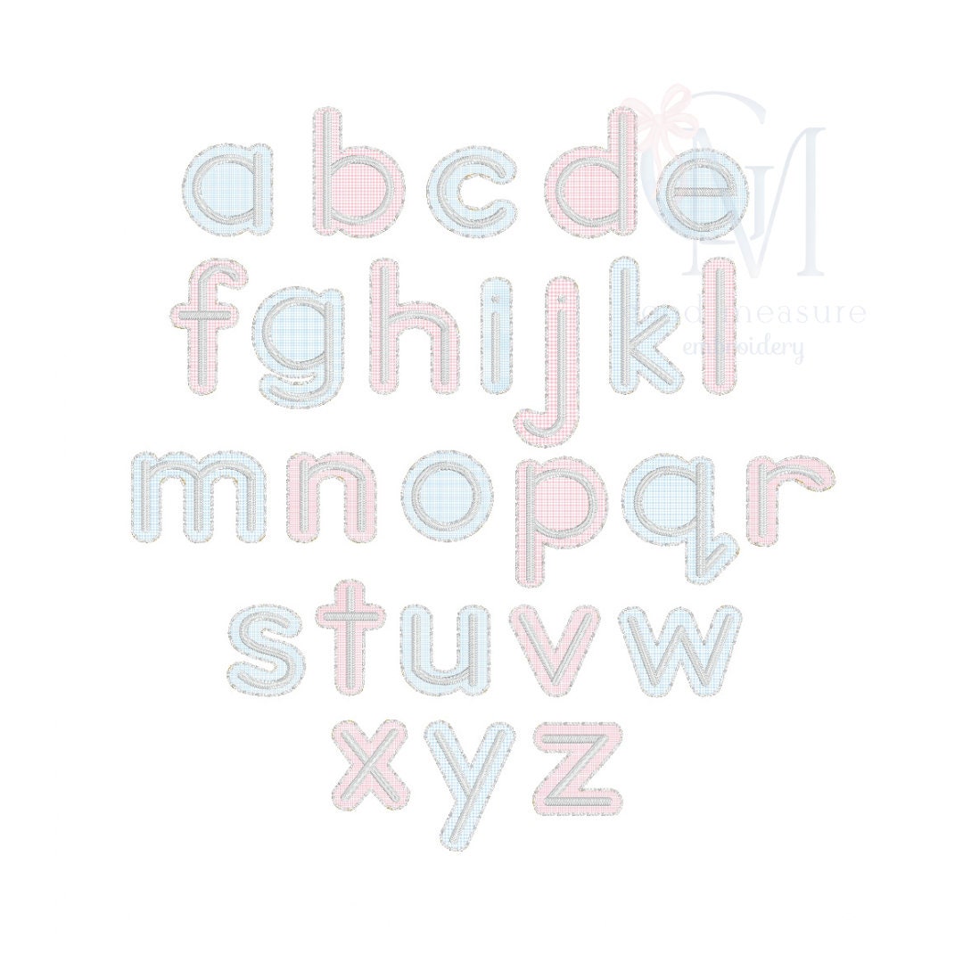 Hand Stitched Style Applique Font Machine Embroidery Design - Etsy