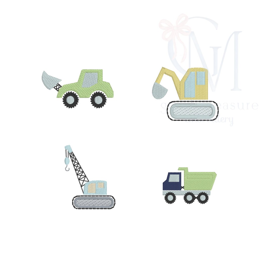 Mini Fill Construction Crew Bundle Machine Embroidery Design - Etsy