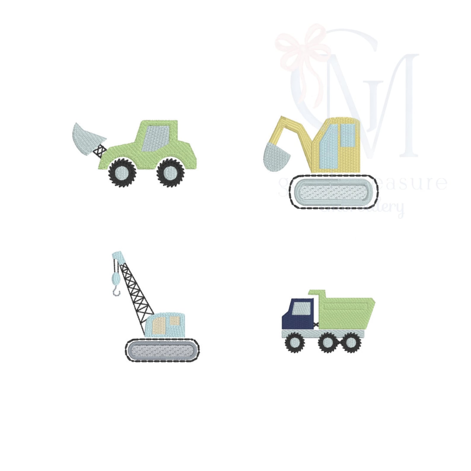 Mini Fill Construction Crew Bundle Machine Embroidery Design - Etsy