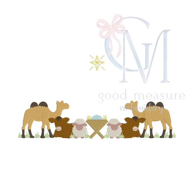 Friendly Beasts Nativity Machine Embroidery Design - Etsy