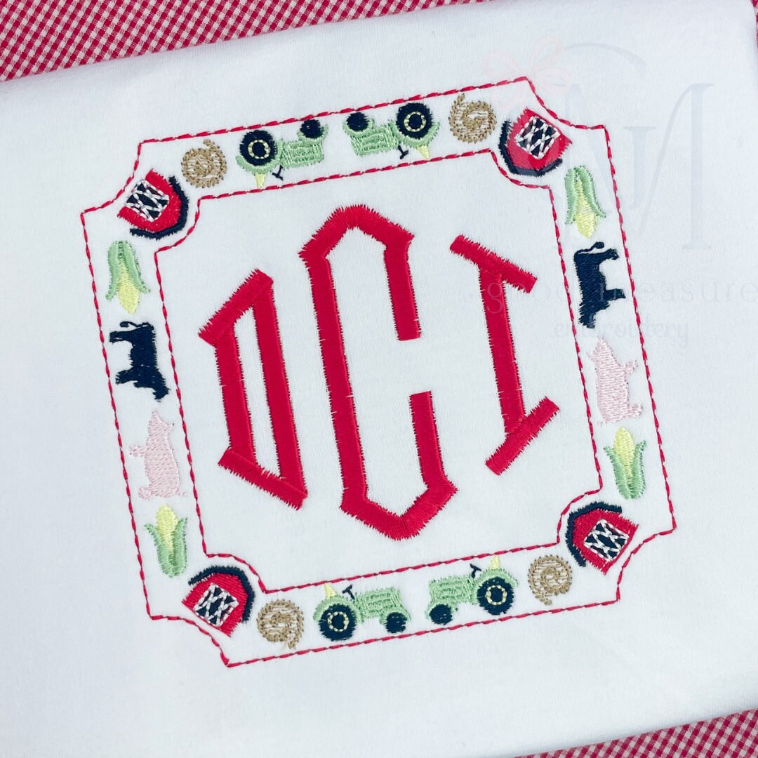 Farm Frame Crest Machine Embroidery Design - Etsy