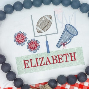 Football Girly Trio Goal Post Field Name Frame Sketch Machine ...