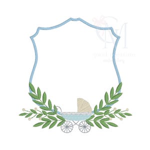 Carriage and Branches Crest Machine Embroidery Design - Etsy