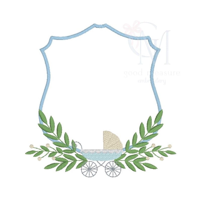 Carriage and Branches Crest Machine Embroidery Design - Etsy