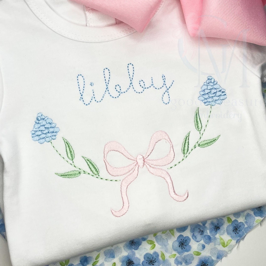Elegant Floral Bow Frame Machine Embroidery Design - Etsy