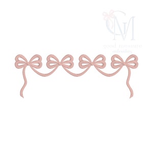 Elegant Bow Swag Name Frame Machine Embroidery Design - Etsy