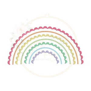 Rainbow Motif Scallop Stitch Machine Embroidery Design - Etsy