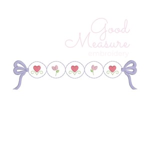 Valentines Heart Bubble Border With Bows Machine Embroidery Design - Etsy