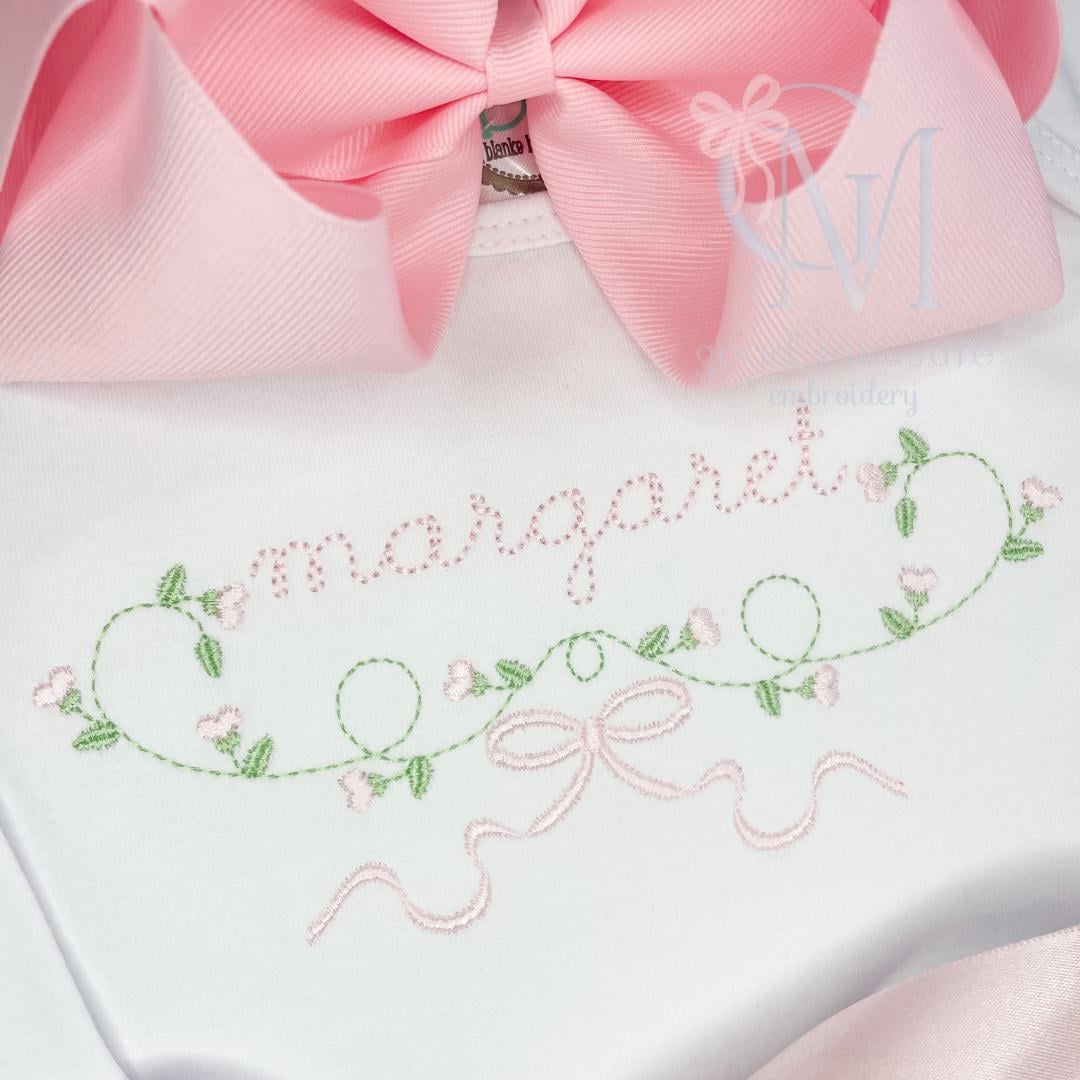 Heart Rosebud Floral Vine Valentines Machine Embroidery Design - Etsy