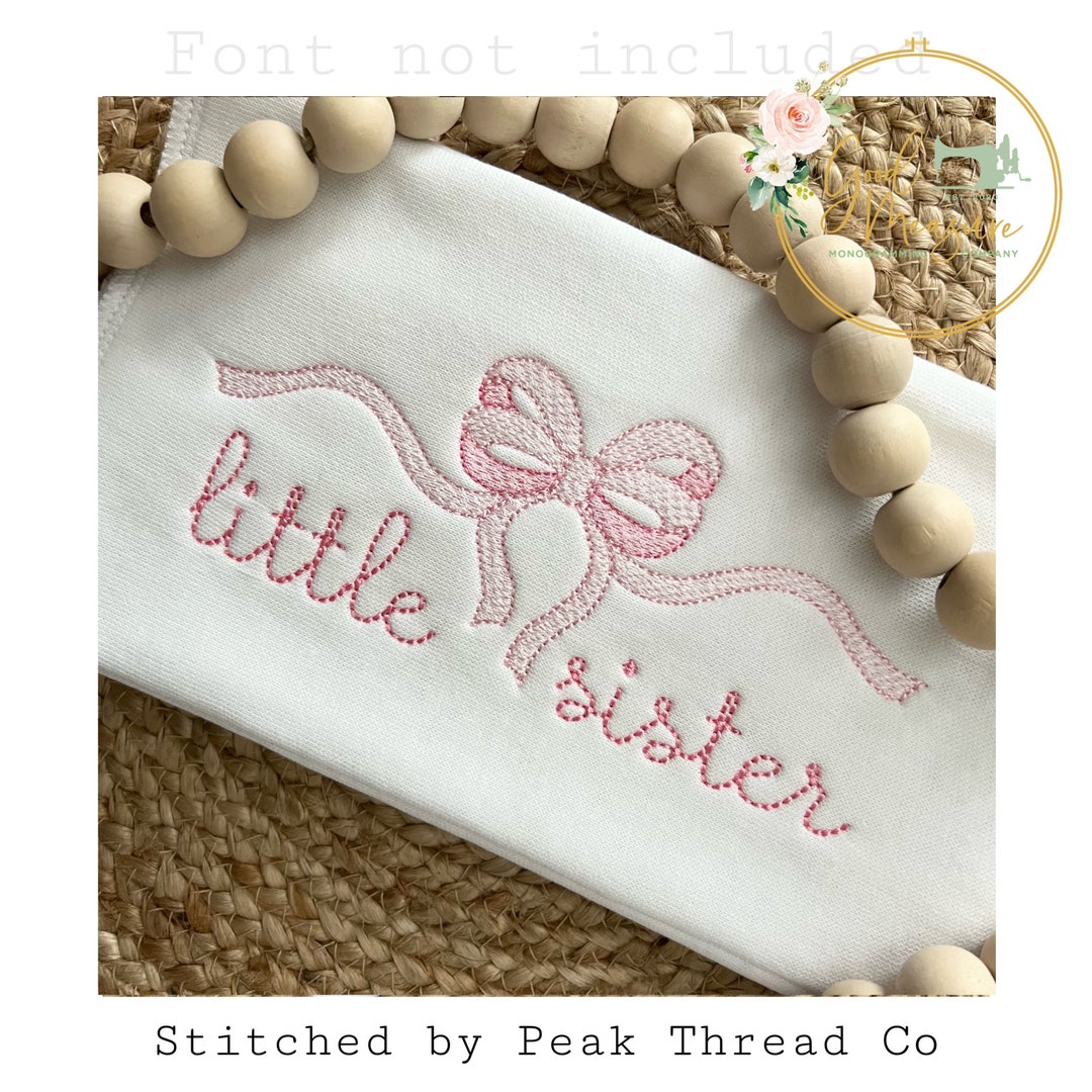 Vintage Elegant Long Bow Sketch Stitch Machine Embroidery Design - Etsy