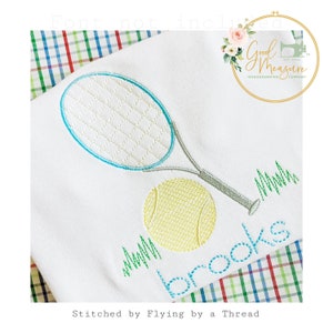 Tennis Ball and Racket Stitch Machine Embroidery Design - Etsy