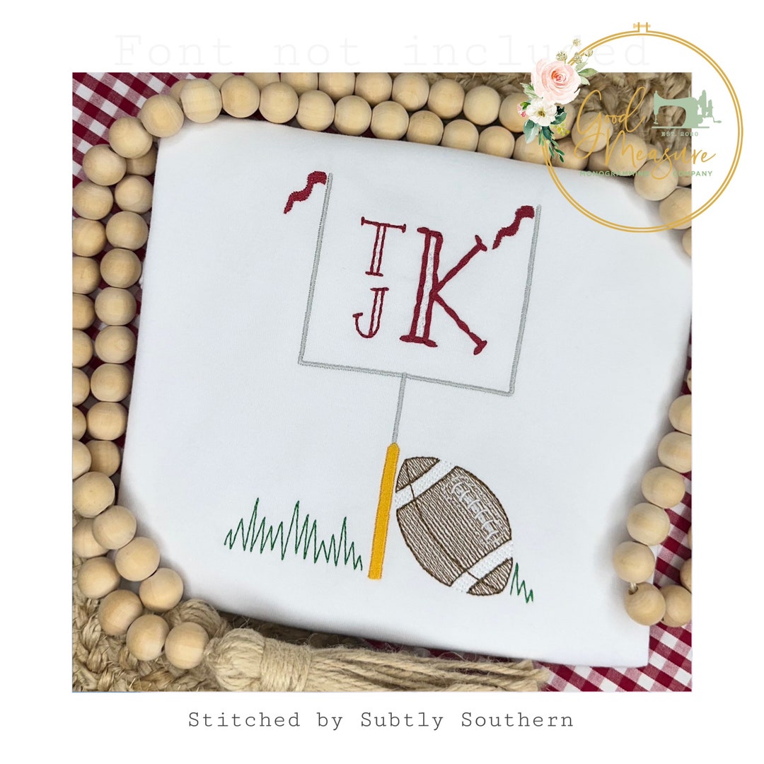 Football and Goal Posts Stitch Machine Embroidery Design - Etsy