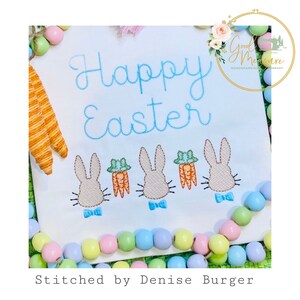 Dapper Easter Bunnies Trio Boy Sketch Stitch Machine Embroidery Design ...