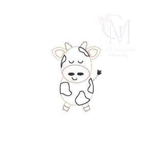Vintage Stitch Mini Barnyard Baby Cow Embroidery Design - Etsy