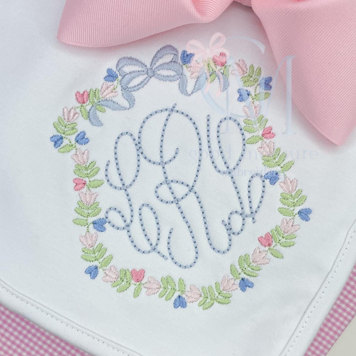 Floral Crest Frame Machine Embroidery Design - Etsy