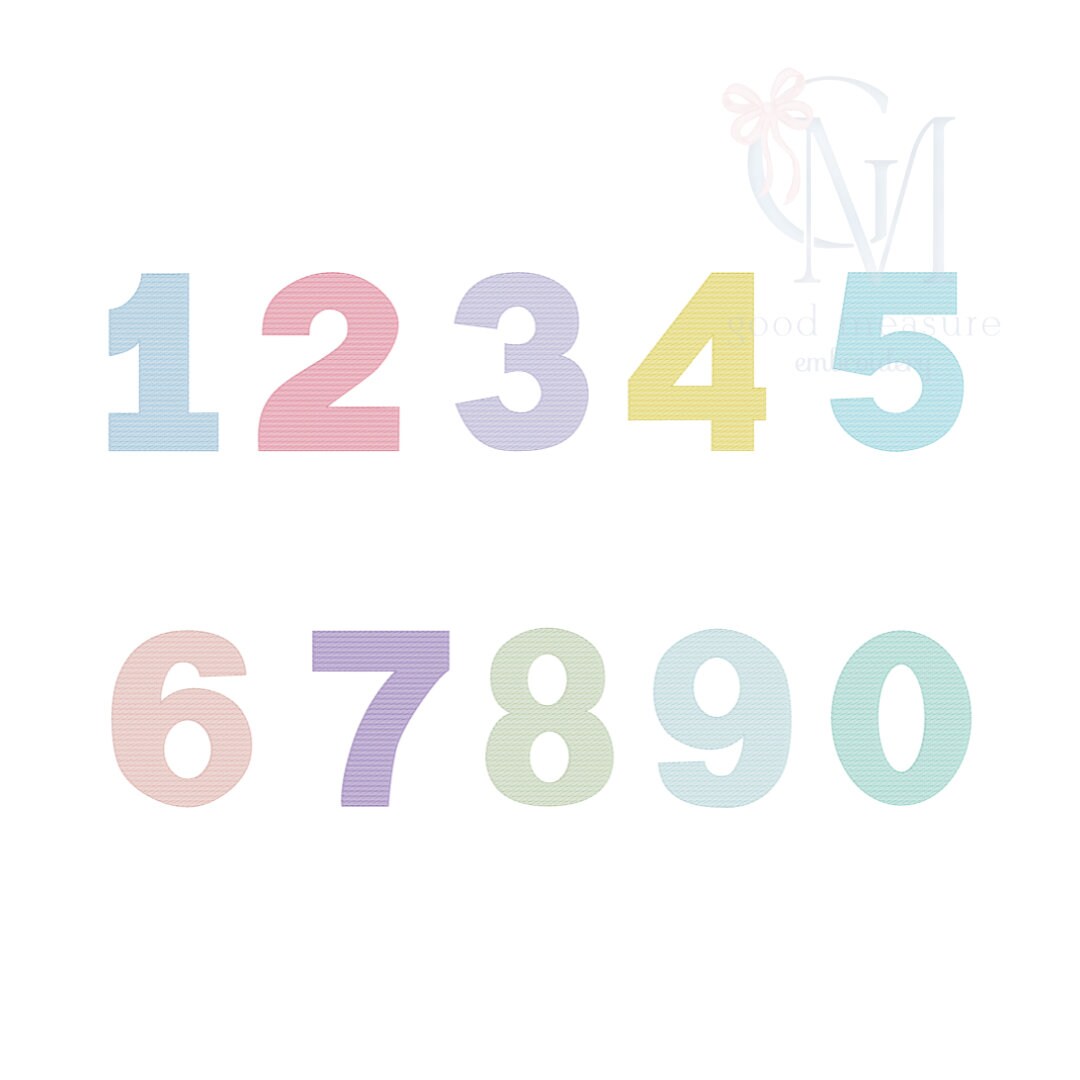 Large Sketch Numbers Birthday New Years Machine Embroidery Design - Etsy