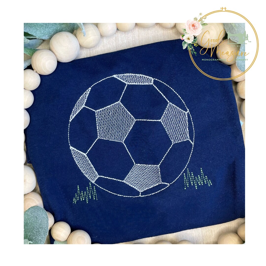 Soccer Ball Vintage Sketch Stitch Machine Embroidery Design - Etsy