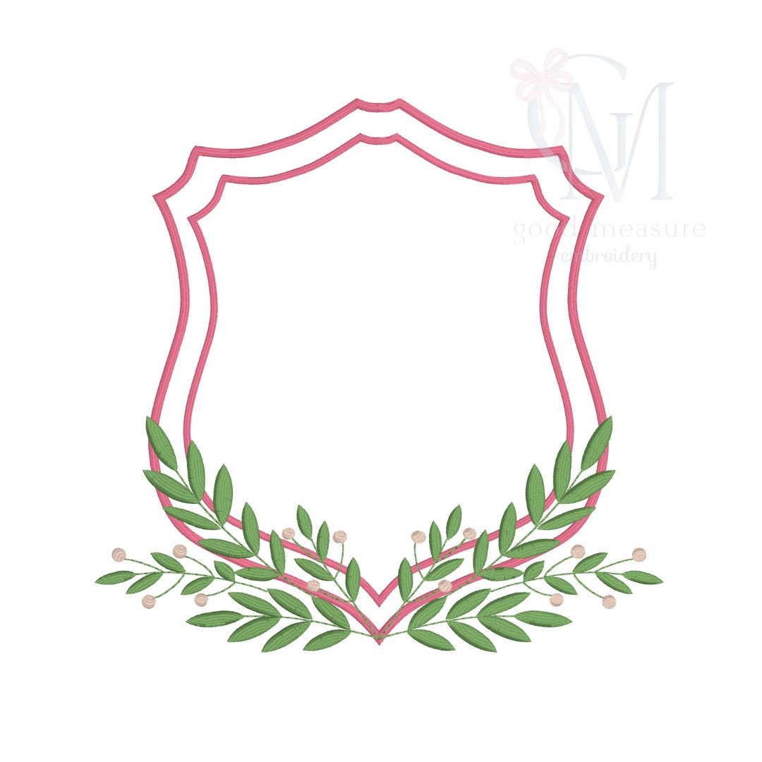 Branches Monogram Double Crest Floral Baby Bridal Stitch Machine ...