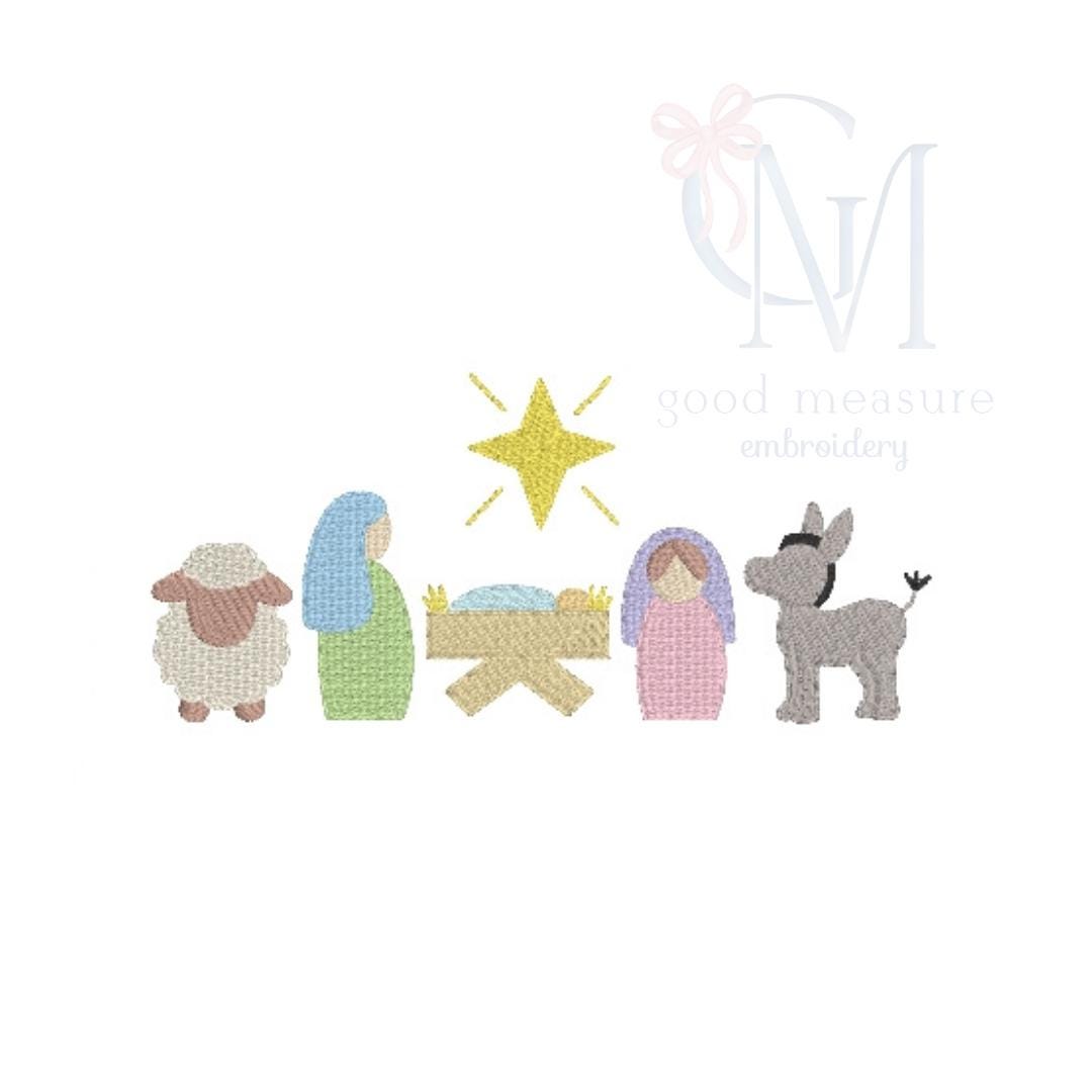 Nativity Scene Machine Embroidery Design - Etsy