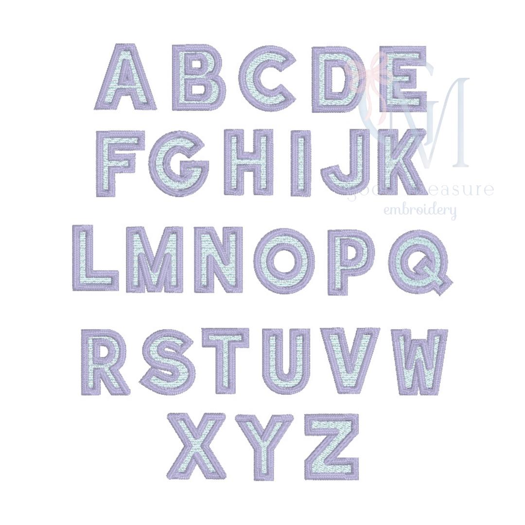 Bold Border Block Sketch Font Machine Embroidery Design - Etsy