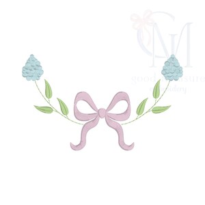Elegant Floral Bow Frame Machine Embroidery Design - Etsy