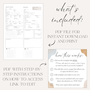 Editable Postpartum Nurse Report Sheet Template, Brain Sheet for Mother ...
