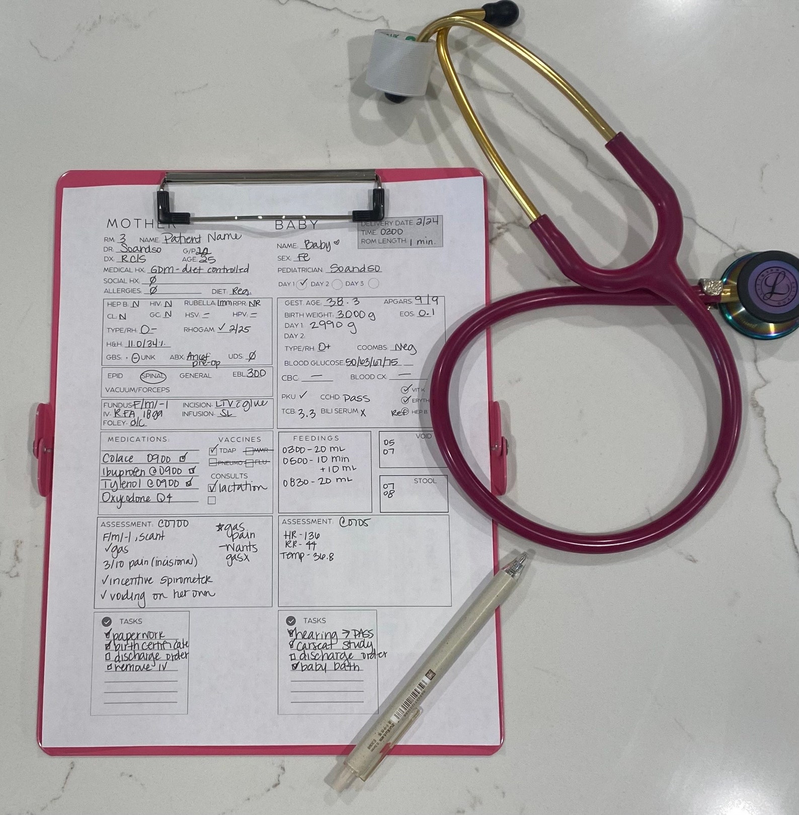 Editable Postpartum Nurse Report Sheet Template, Brain Sheet for Mother ...