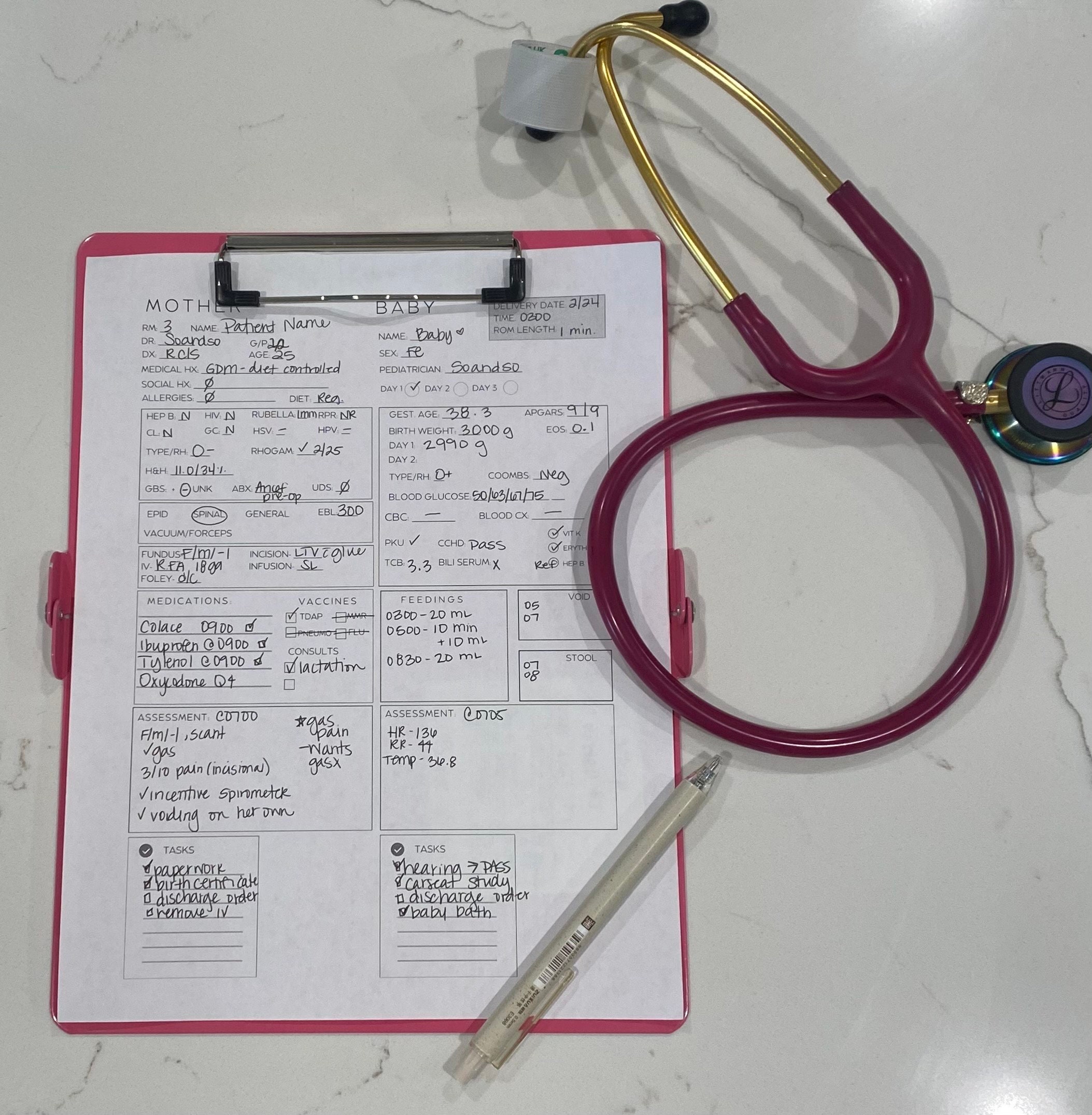 Editable Postpartum Nurse Report Sheet Template, Brain Sheet for Mother ...