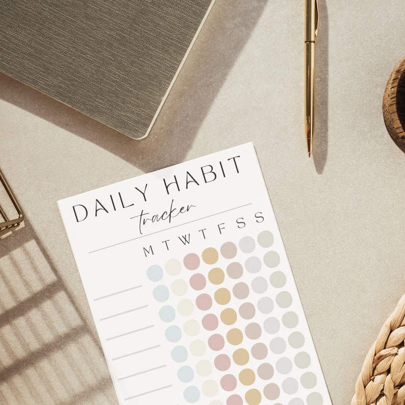 Daily Habit Tracker, Instant Download Daily Log, Editable Habit Tracker ...