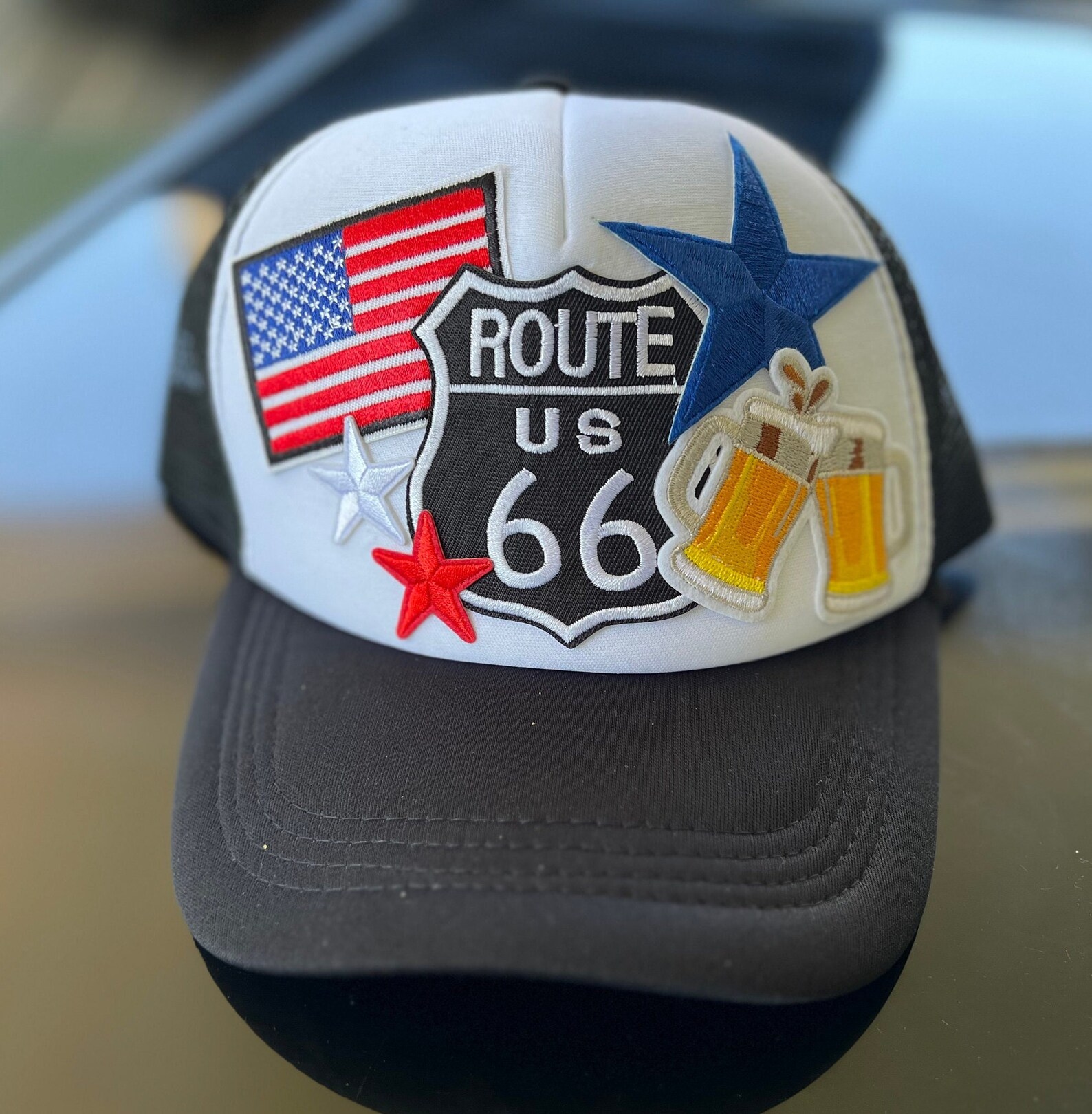Route 66 Trucker Hat, Trendy Trucker Patch Hat, Cap, Baseball Hat, Hat ...