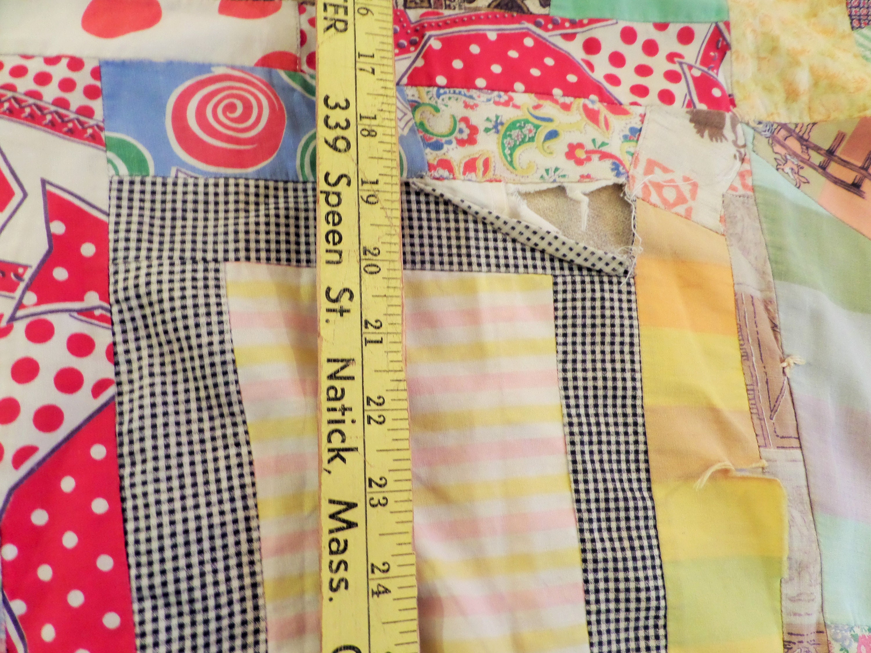 Vintage Hand-made 100% Cotton Multi-color Patchwork Quilt, 64 X 76, as ...