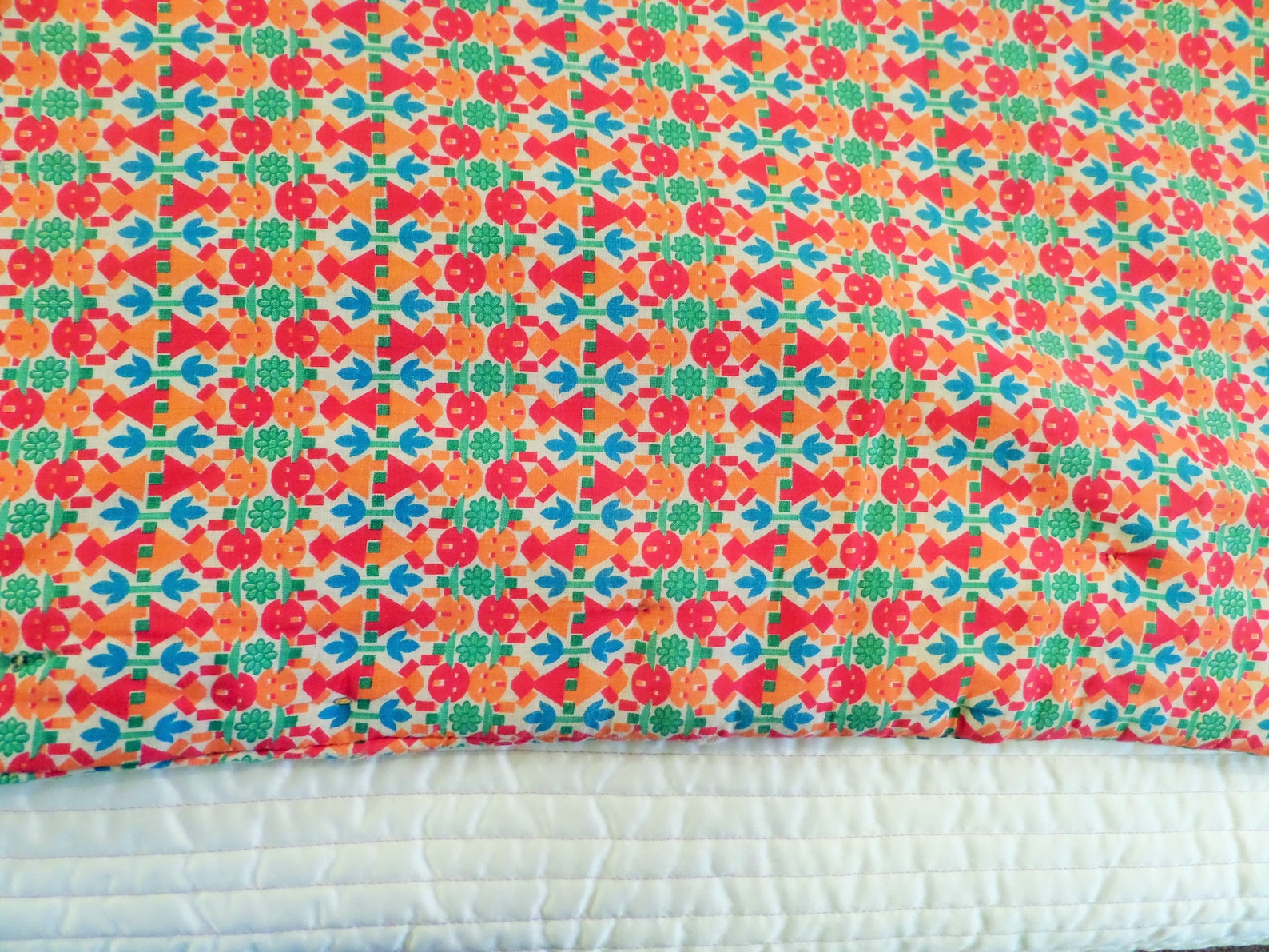 Vintage Hand-made 100% Cotton Multi-color Patchwork Quilt, 64 X 76, as ...
