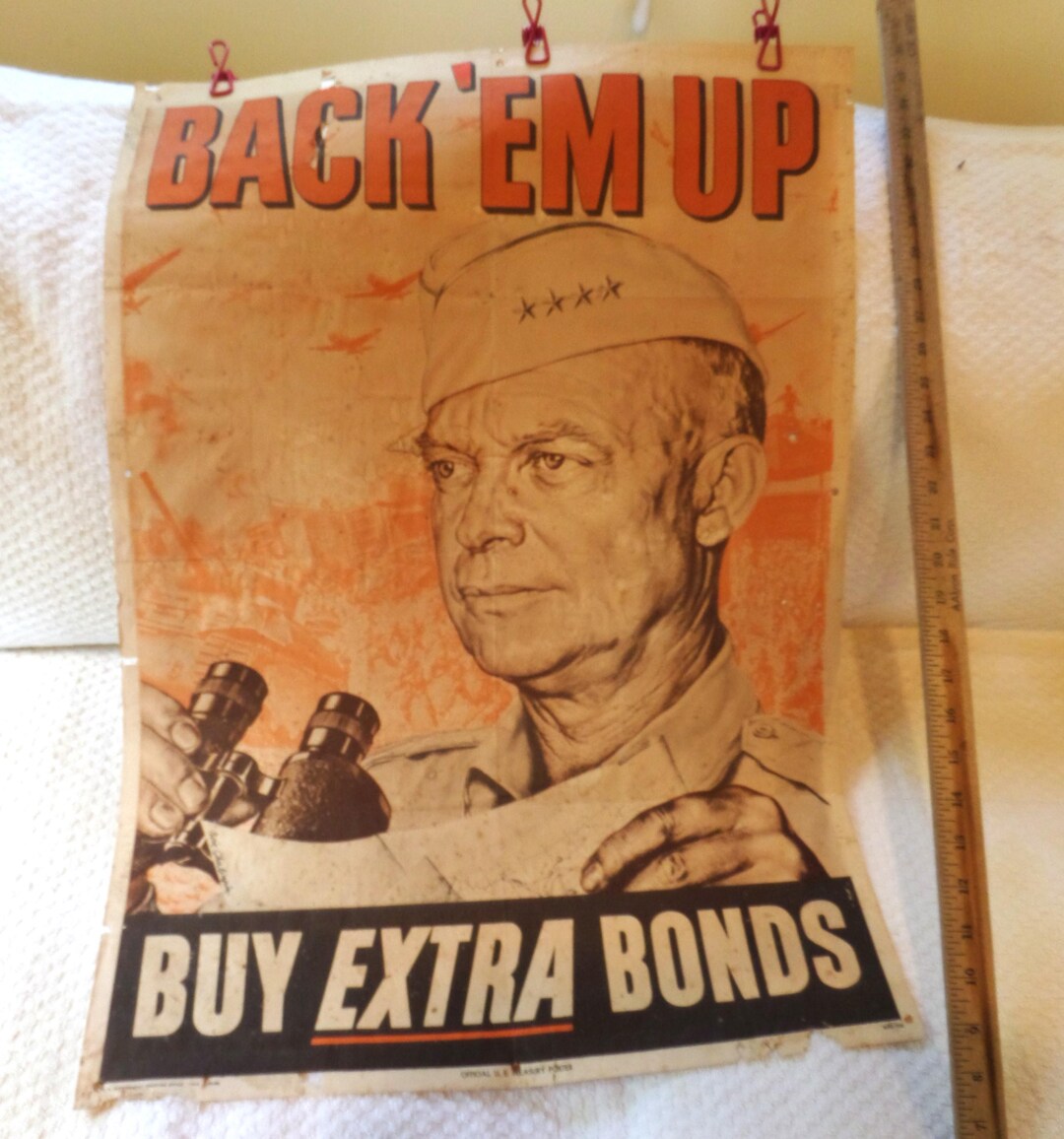 Original WWII Eisenhower Poster, 1944, Image of General Eisenhower ...