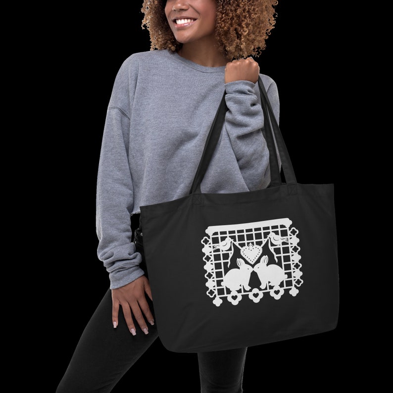 Bunny Rabbit Large Organic Tote Bag From the Animal Alphabet Book A is for Alpaca and Amigos ...