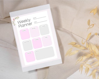 Fall/floral Themed Weekly Planner Digital Template Printable - Etsy