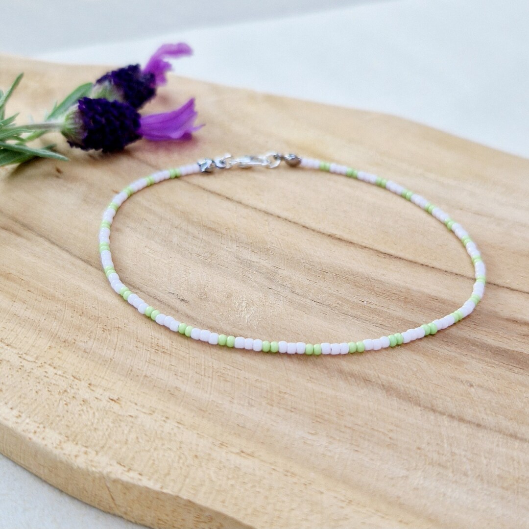 Beaded Anklet for Woman, Dainty Beaded Anklet, Stacking Anklet ...